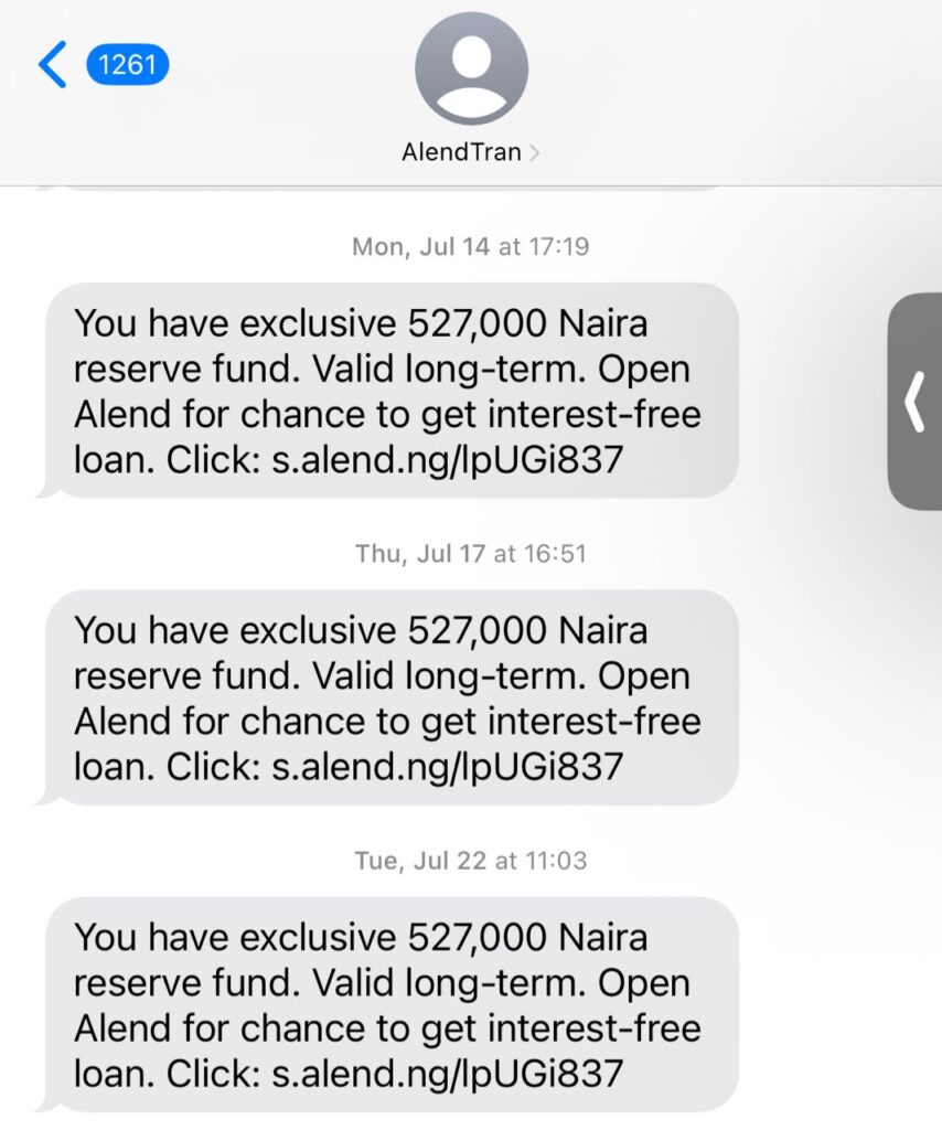 Alend Loan App Sends Unsolicited Offers to Nigerians Who Never Gave Consent